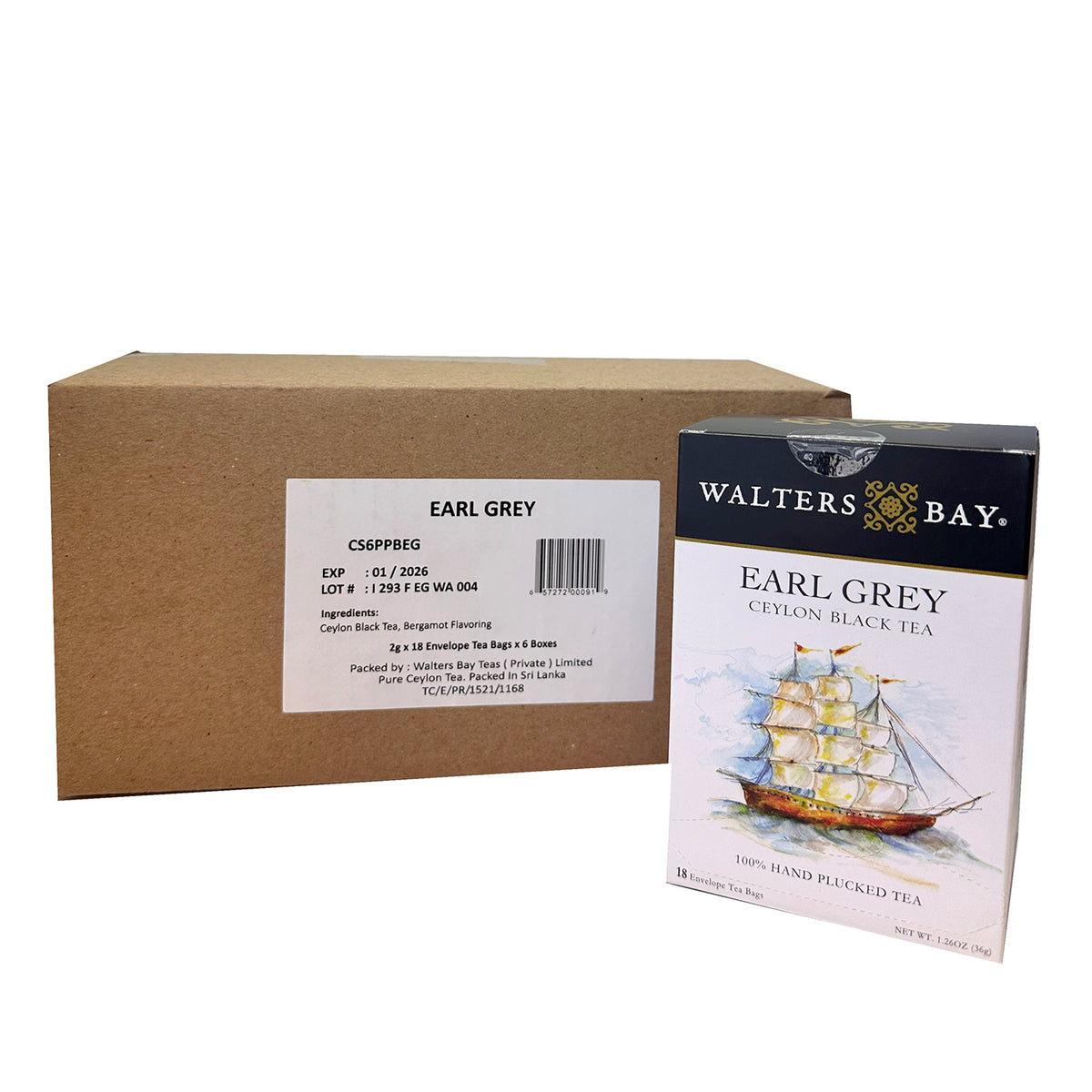 Earl Grey Hot Tea Assorted Refill Case (18ct x 6 Pyramid Tea Boxes ...