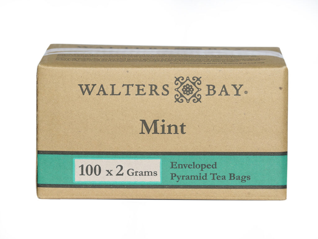 Wholesale Mint Tea, 100 Count Enveloped Pyramid Tea Bags – Walters Bay